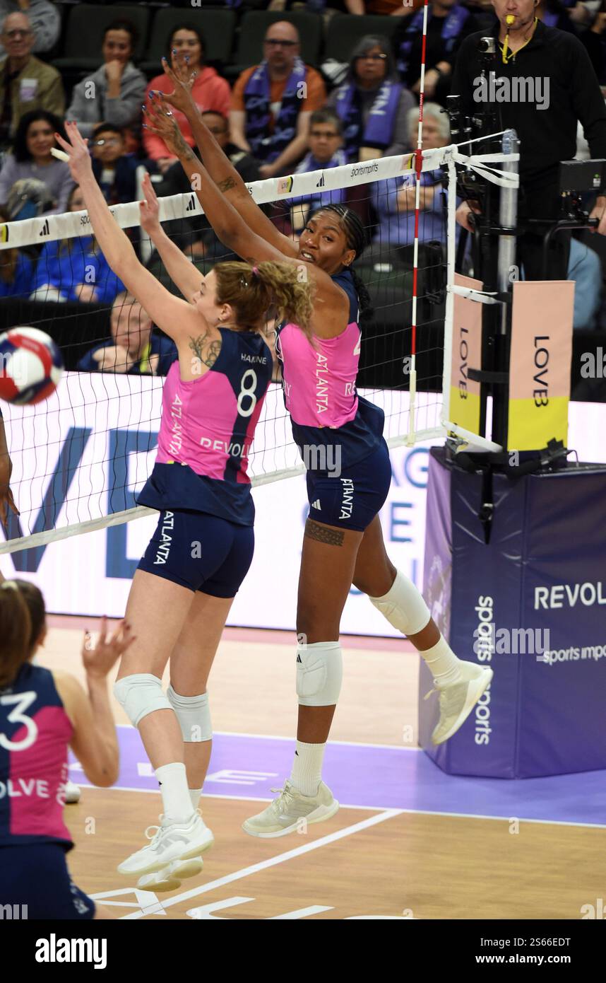 Cedar Park, TX - JANUARY 15: LOVB Atlanta players Kayla Haneline (8 ...