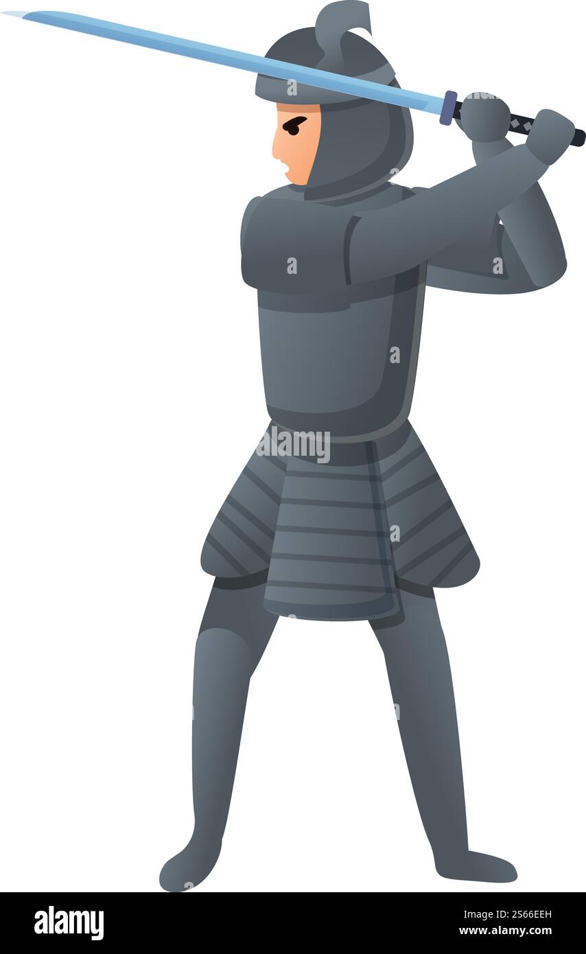 Samurai warrior icon. Cartoon of samurai warrior vector icon for web ...