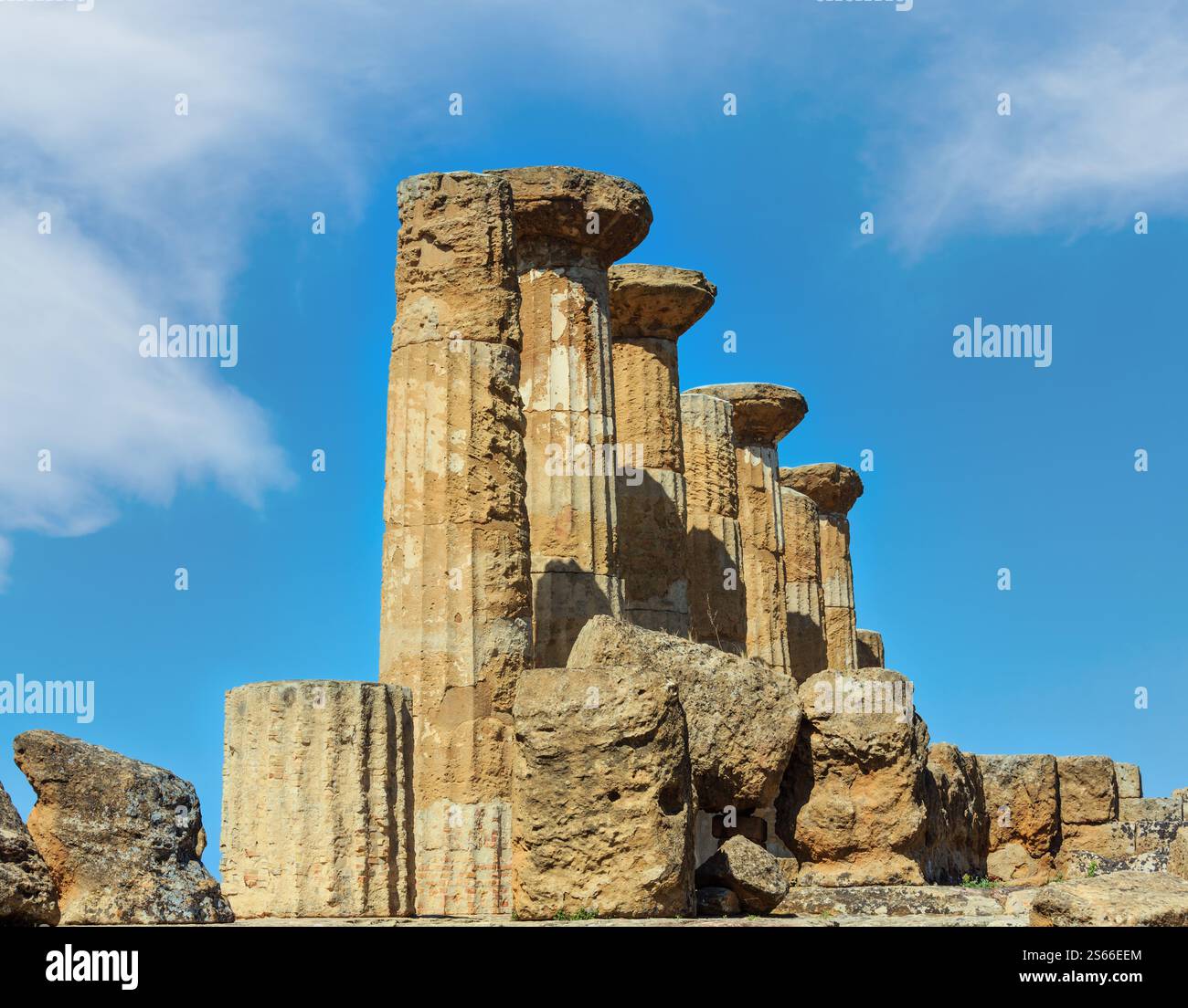 Ruined Temple of Heracles columns in famous ancient Valley of Temples ...