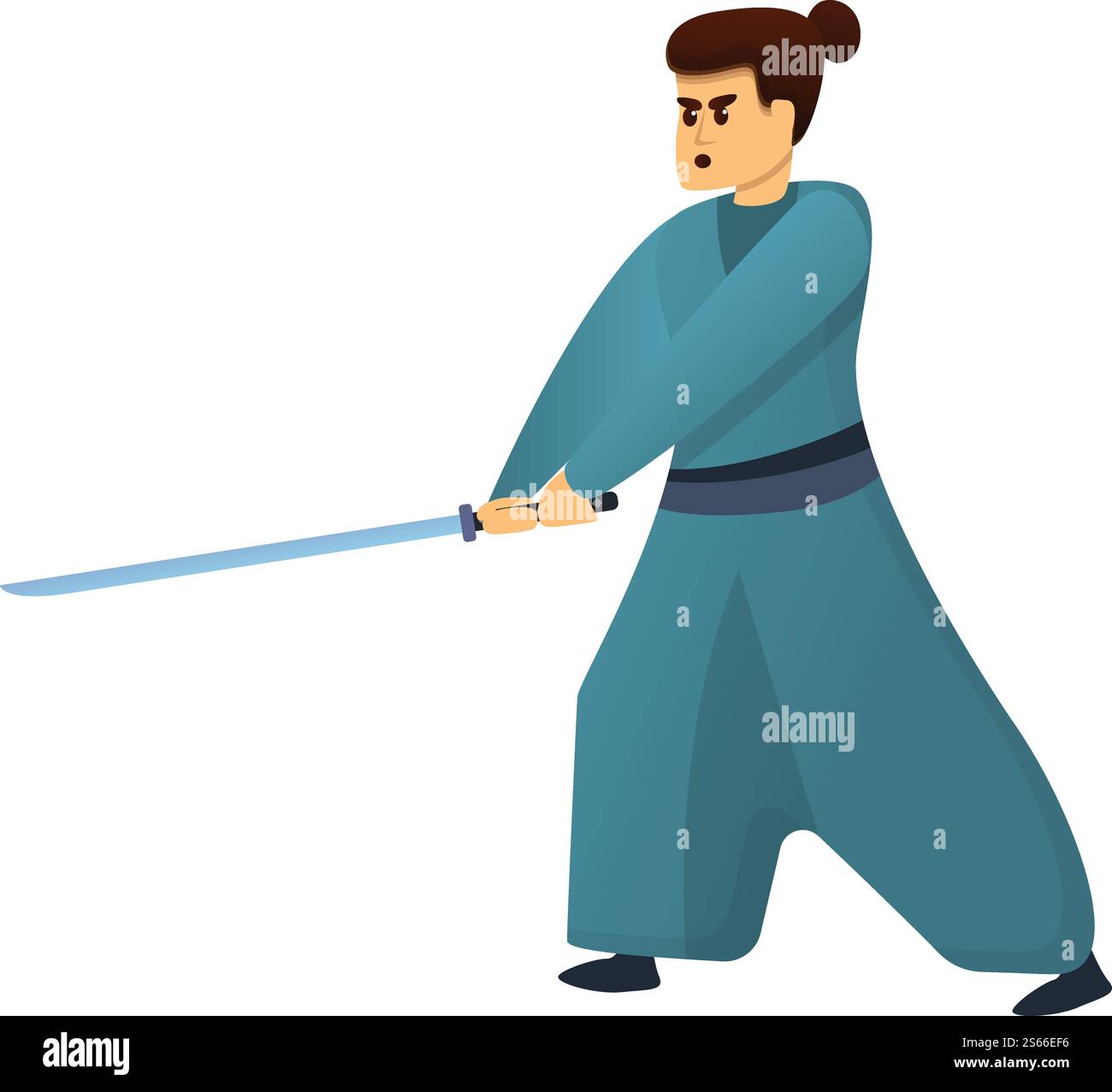 Man samurai icon. Cartoon of man samurai vector icon for web design ...