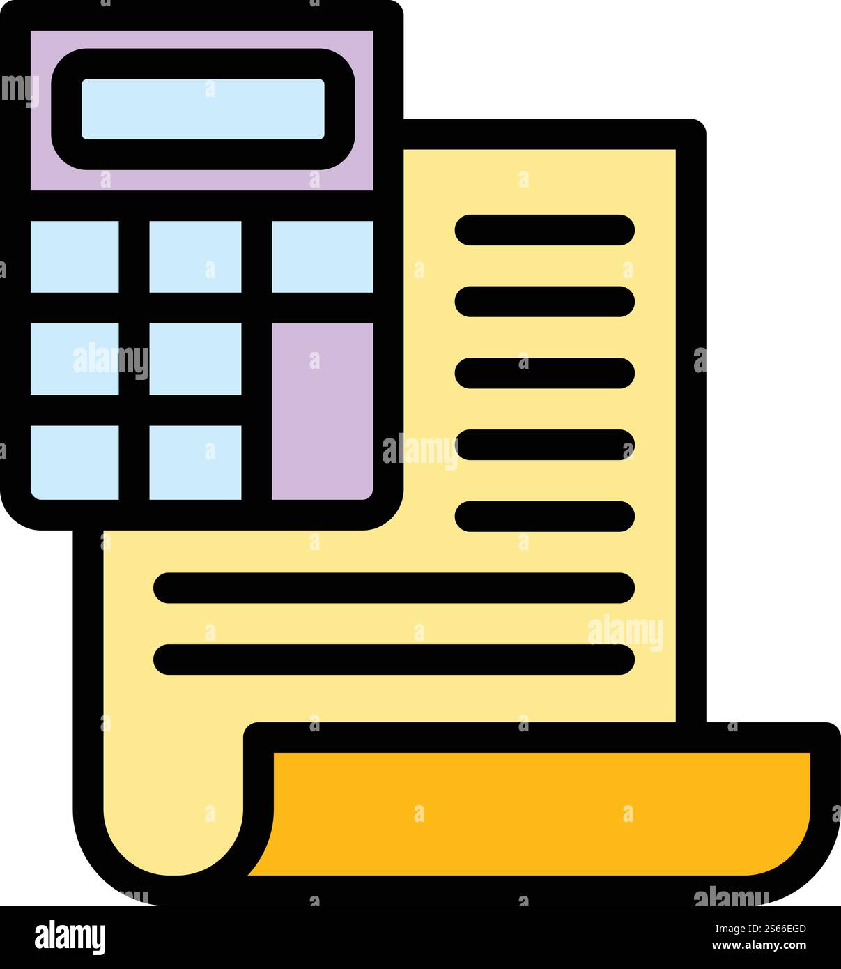 Finance calculator report icon. Outline finance calculator report ...