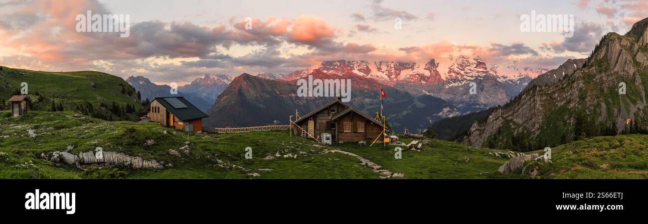 Eiger monch jungfrau sunset hi-res stock photography and images - Alamy