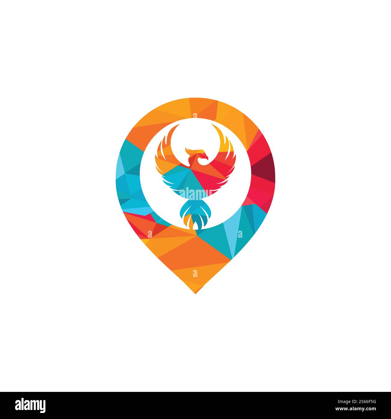 Phoenix pin vector logo design. Phoenix as a pin spot locator logo concept Stock Vector Image ...