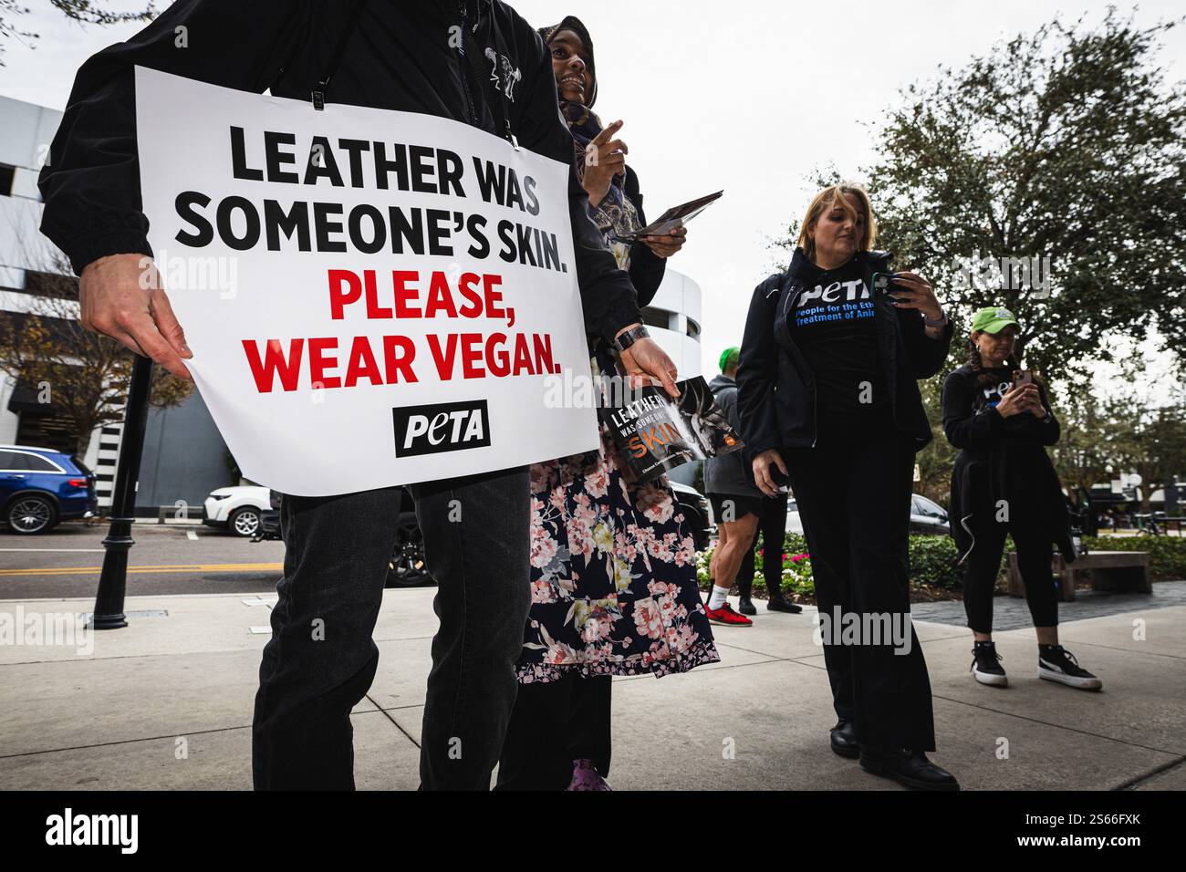 Tampa, Florida, USA. 15th Jan, 2025. Members of PETA (People for the ...