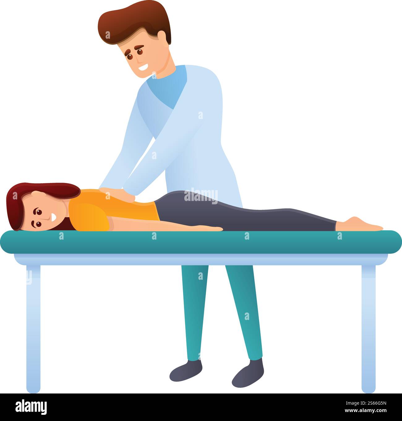 Chiropractor massage treatment icon. Cartoon of chiropractor massage ...