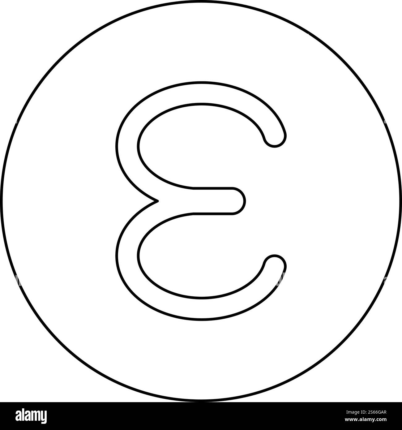 Epsilon greek symbol small letter lowercase font icon in circle round ...