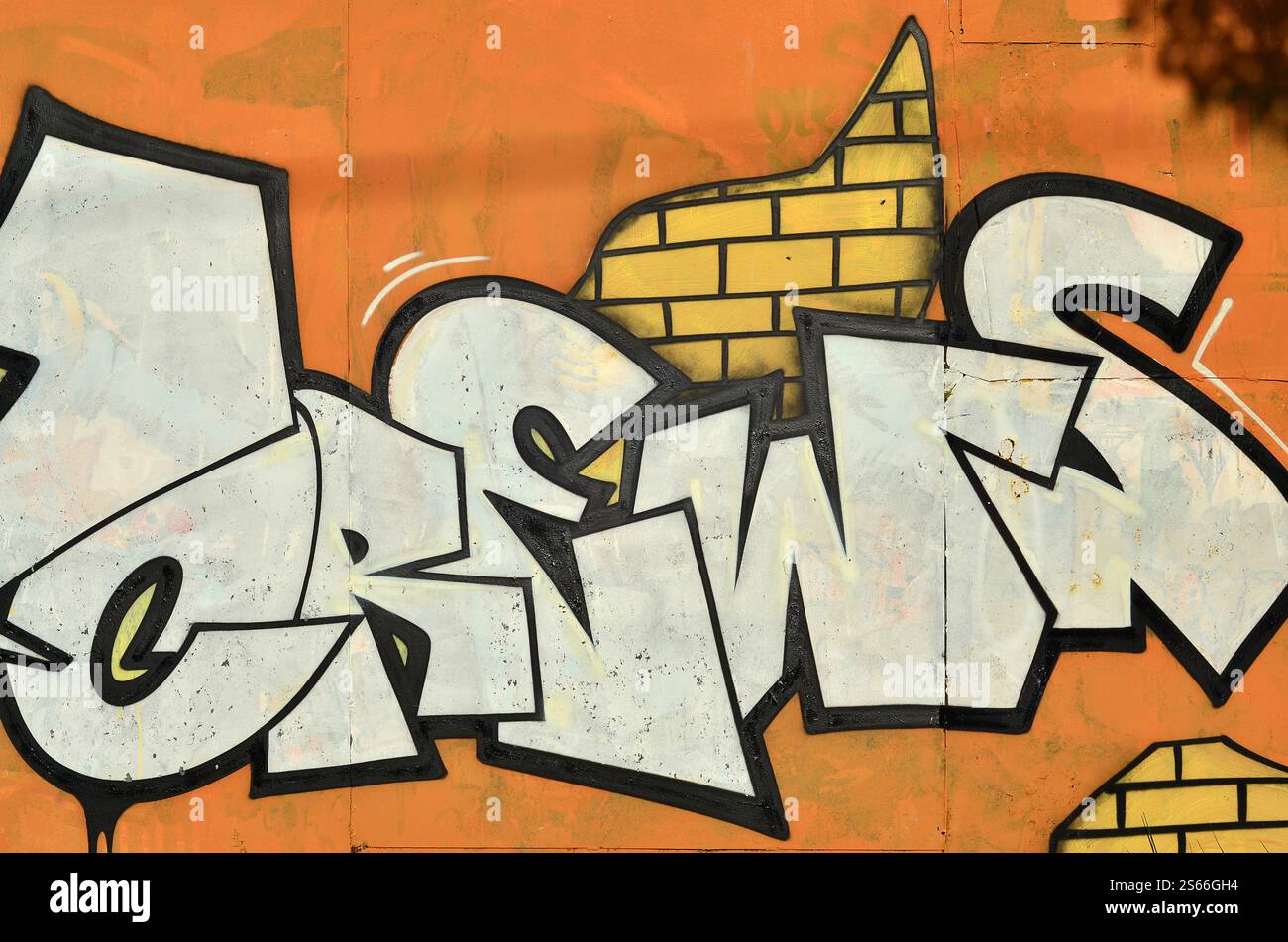 Art under ground. Beautiful street art graffiti style. The wall is ...