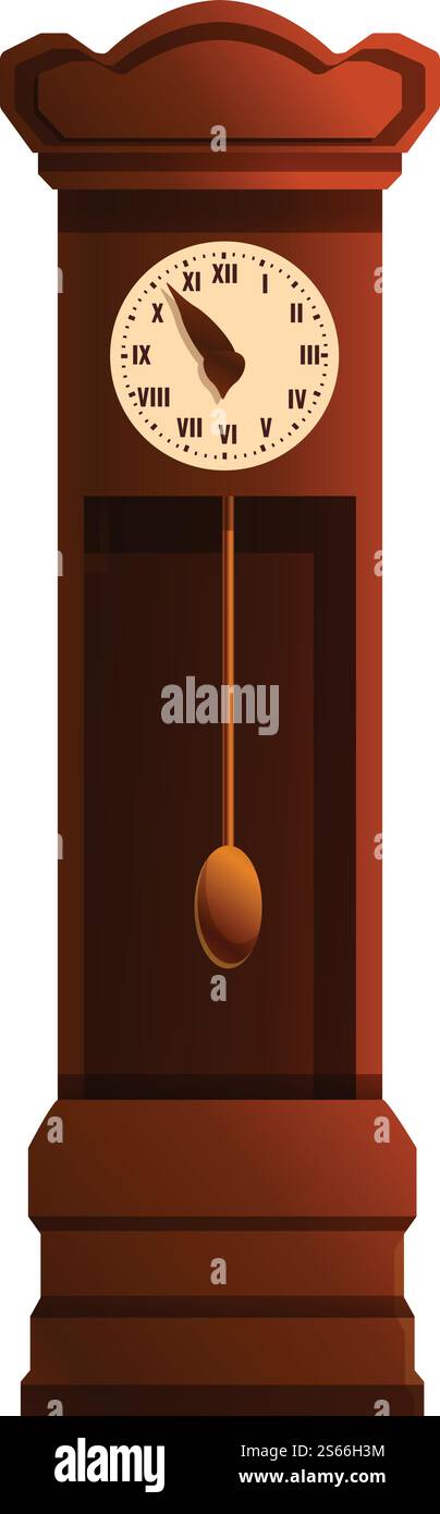 Pendulum clock icon. Cartoon of pendulum clock vector icon for web ...