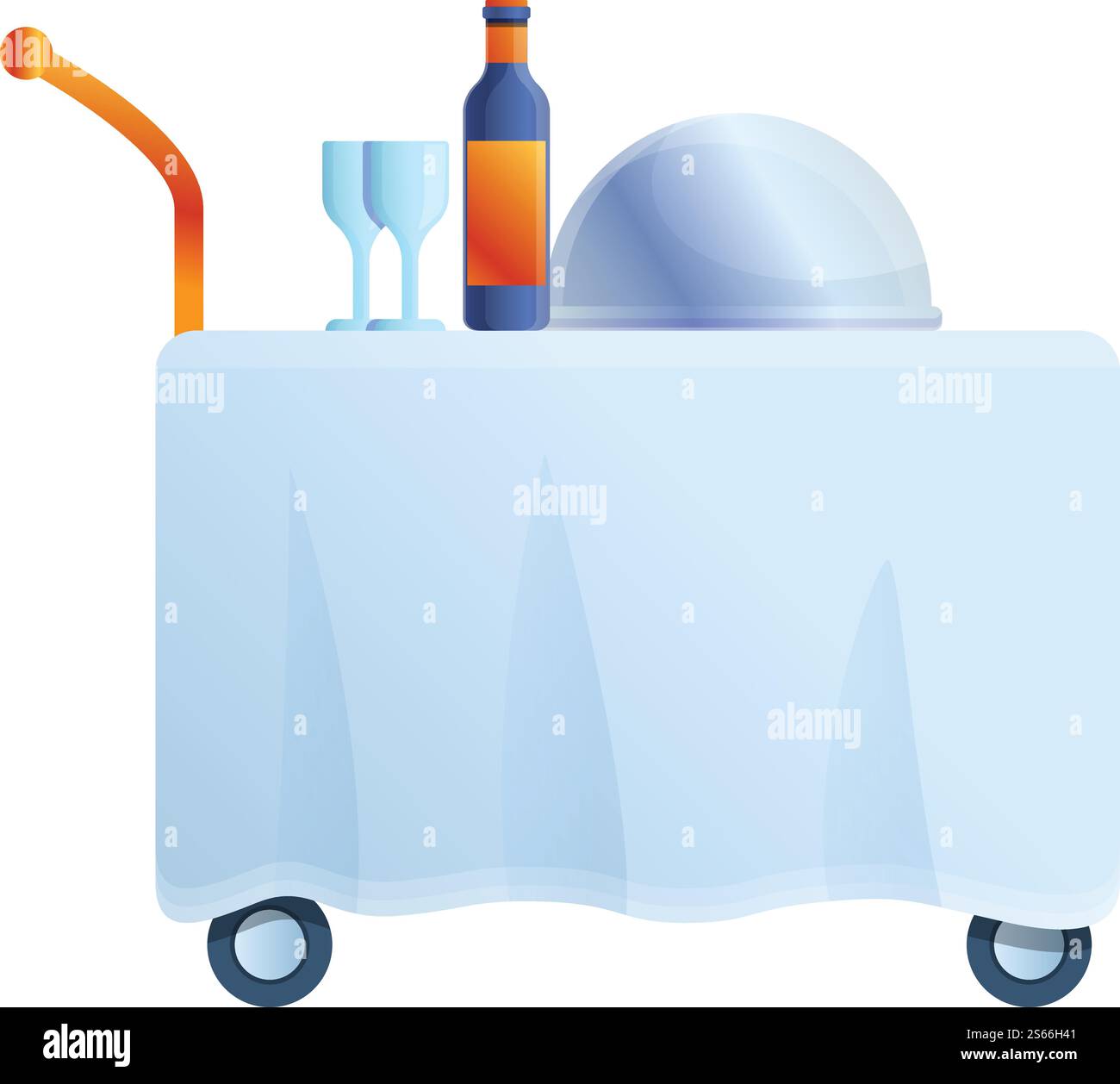 Room service breakfast cart icon. Cartoon of room service breakfast ...