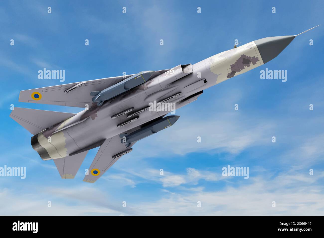 Ukrainian Skukhoi SU-24 supersonic tactical bomber with two Storm ...