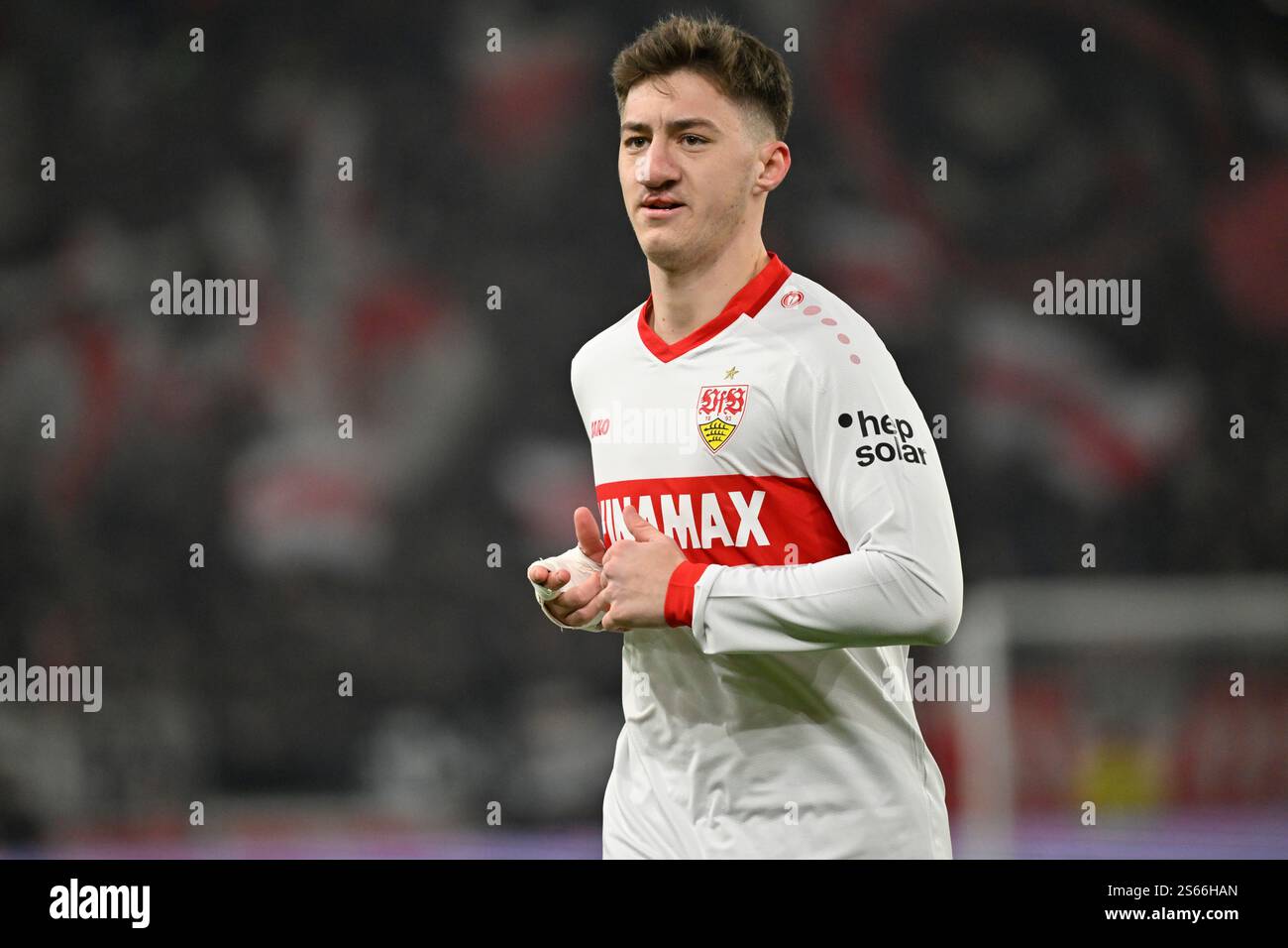 Angelo Stiller VfB Stuttgart (06) VfB Stuttgart vs RB Leipzig RBL 15.01.2025 DFL REGULATIONS ...