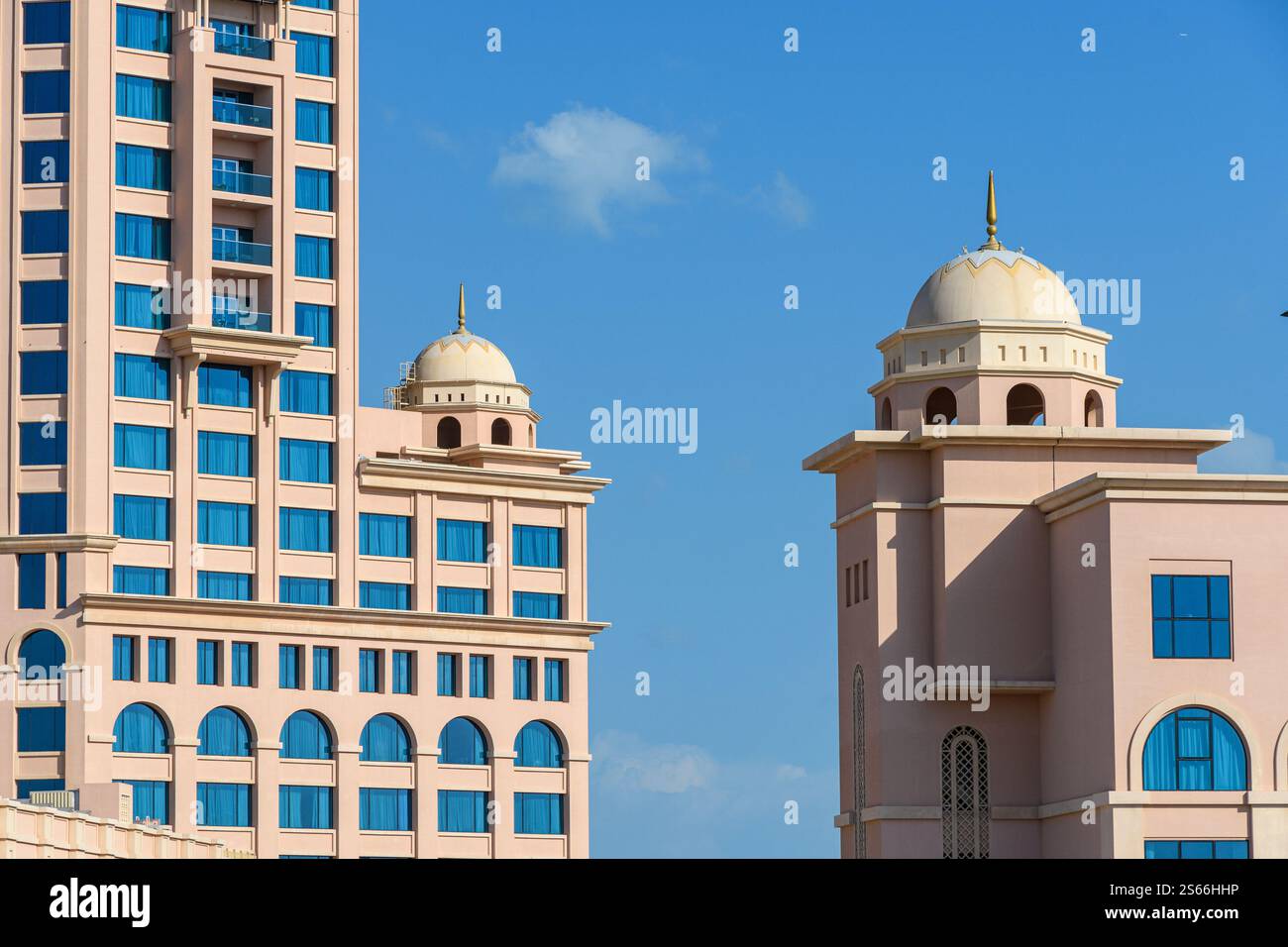 Abu Dhabi, UAE - January 3, 2025: A modern high-rise building gleams in ...