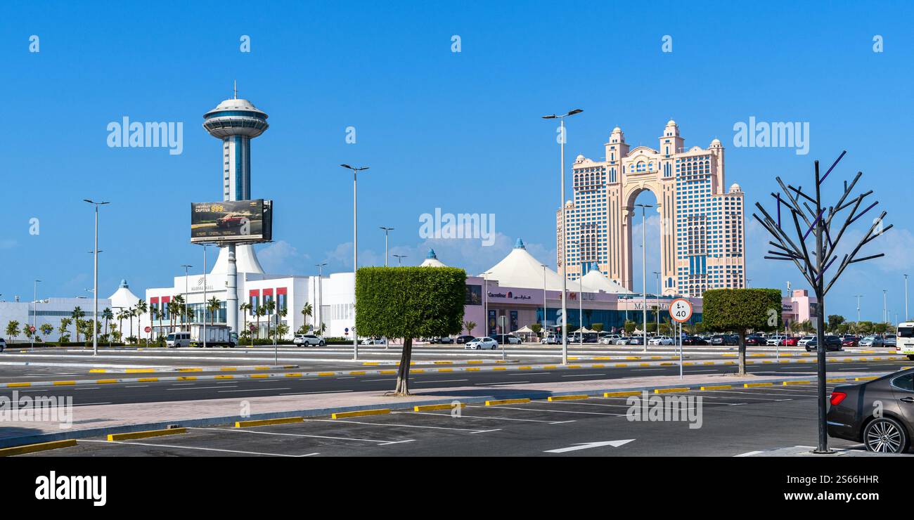 Abu Dhabi, UAE - January 3, 2025: A view of the Marina Mall with the ...
