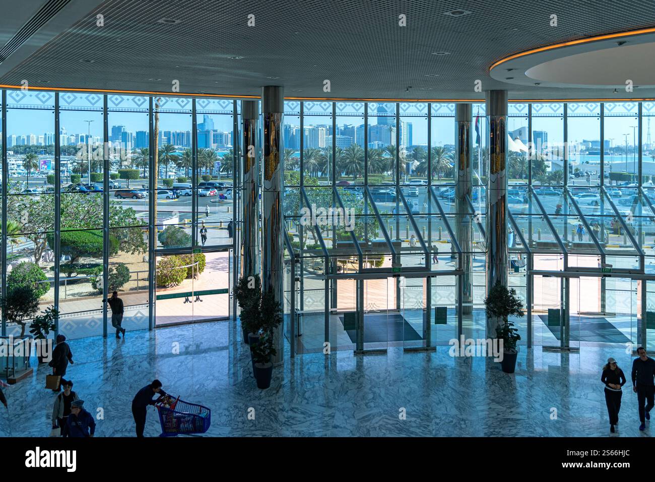 Abu Dhabi, UAE - January 3, 2025: The spacious hall of Marina Mall ...