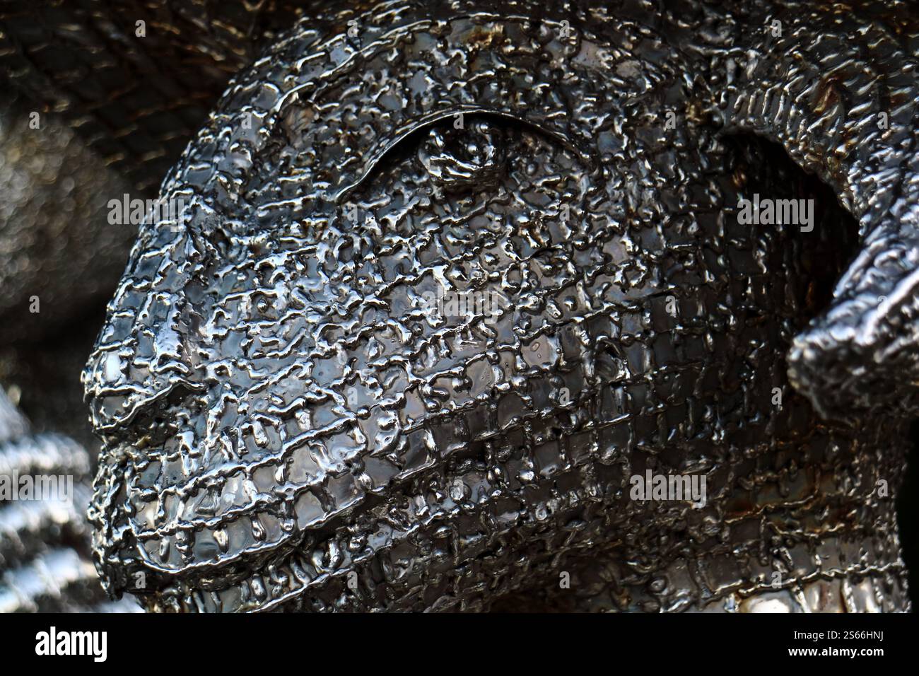 Shiny metallic lamb head sculpture Stock Photo - Alamy