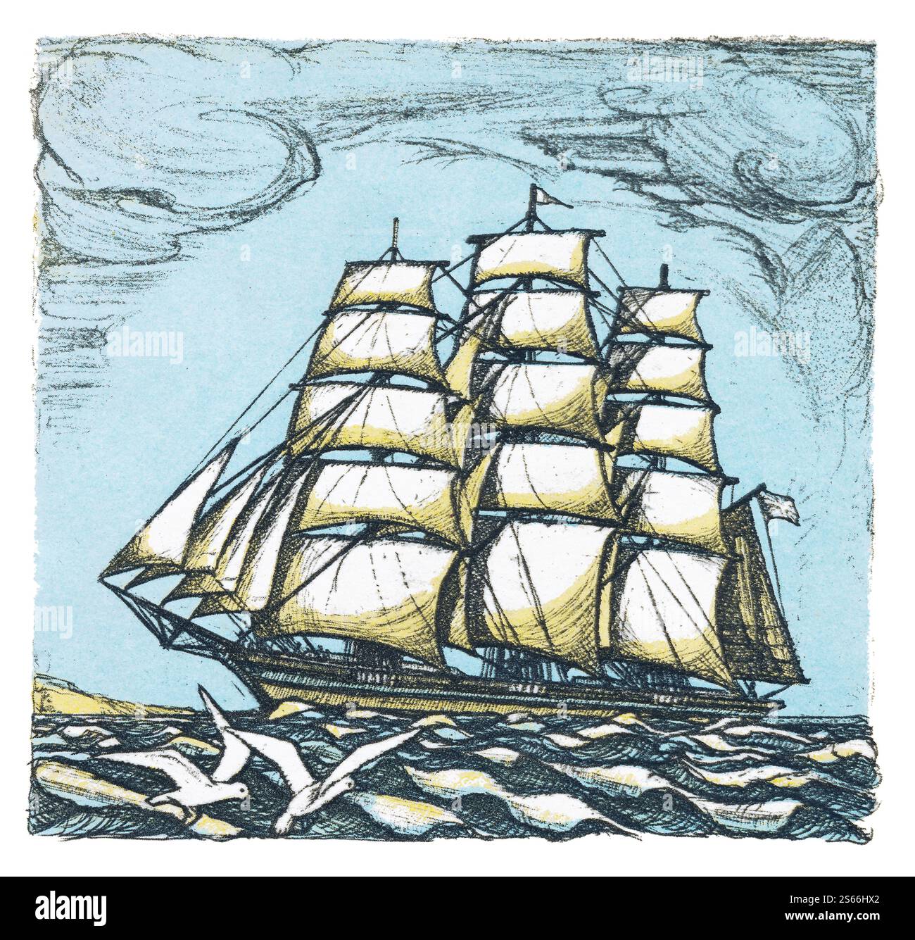 Clipper ship sails Cut Out Stock Images & Pictures - Alamy