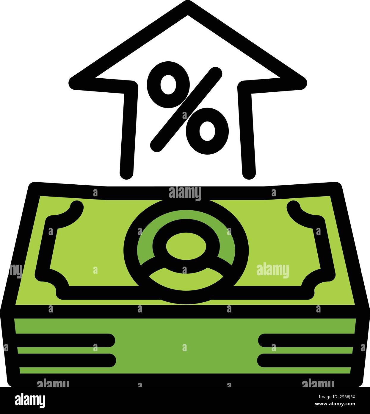 Percent cash money icon. Outline percent cash money vector icon for web design isolated on white ...