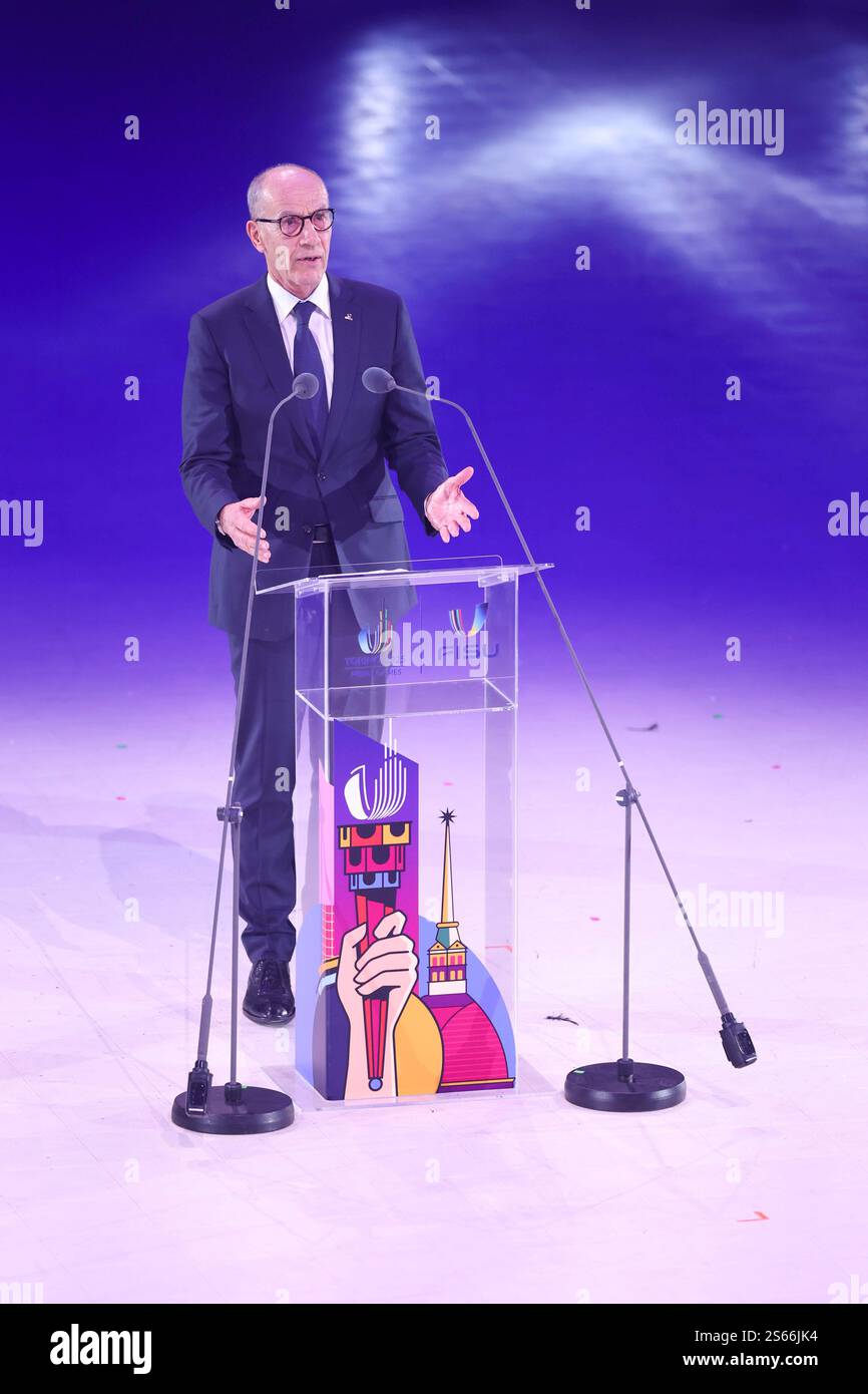 Leonz Eder/FISU President, JANUARY 13, 2025 : Turino 2025 FISU World ...