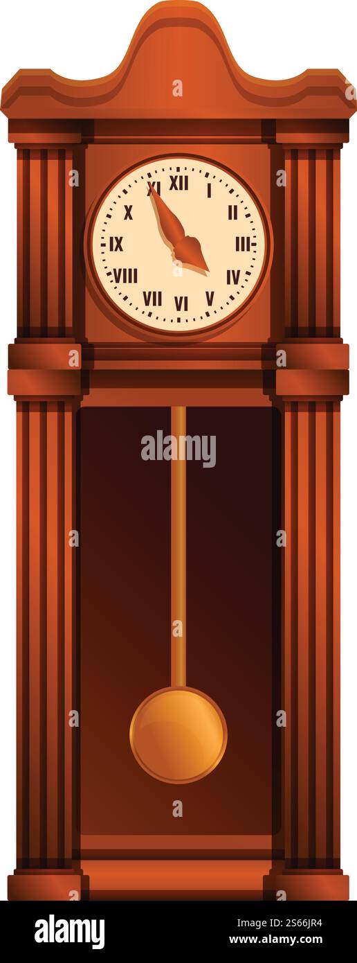 Ancient pendulum clock icon. Cartoon of ancient pendulum clock vector ...