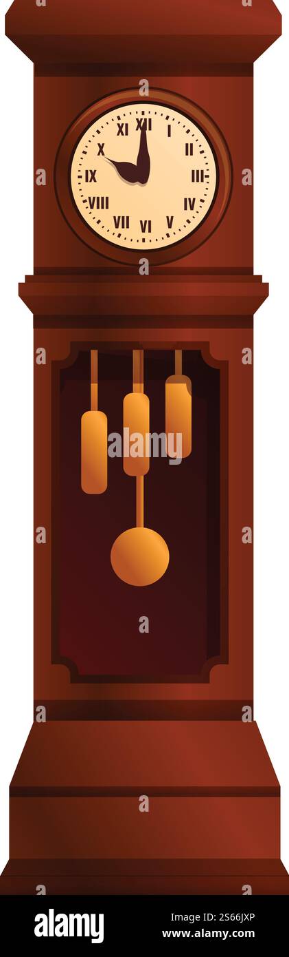 Classical pendulum clock icon. Cartoon of classical pendulum clock ...