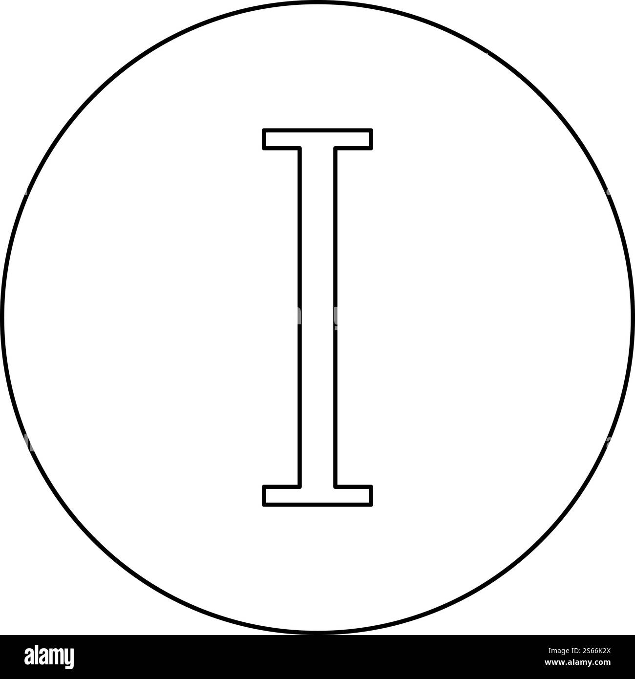 Iota greek symbol capital letter uppercase font icon in circle round ...