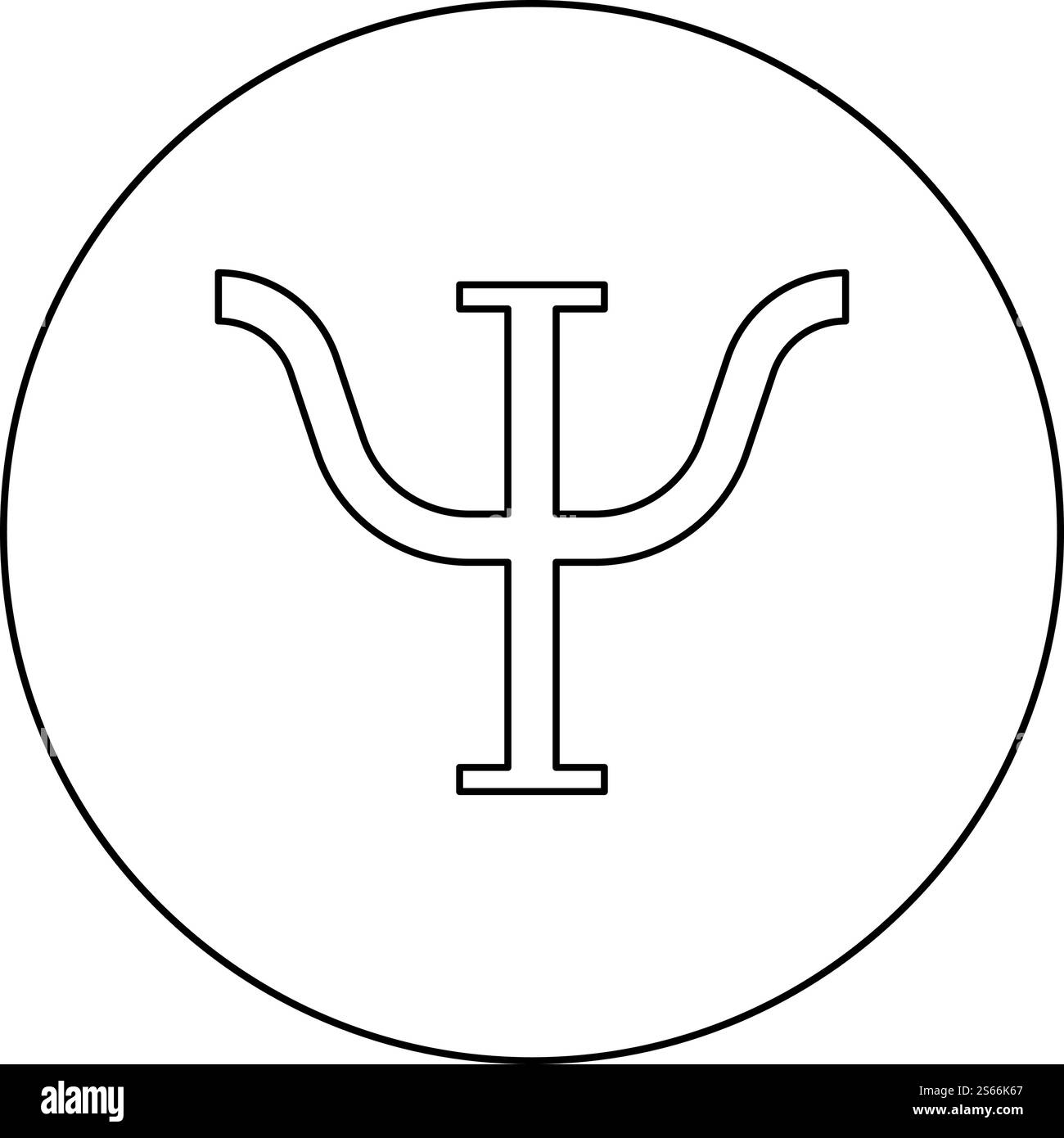 Psi greek symbol capital letter uppercase font icon in circle round ...
