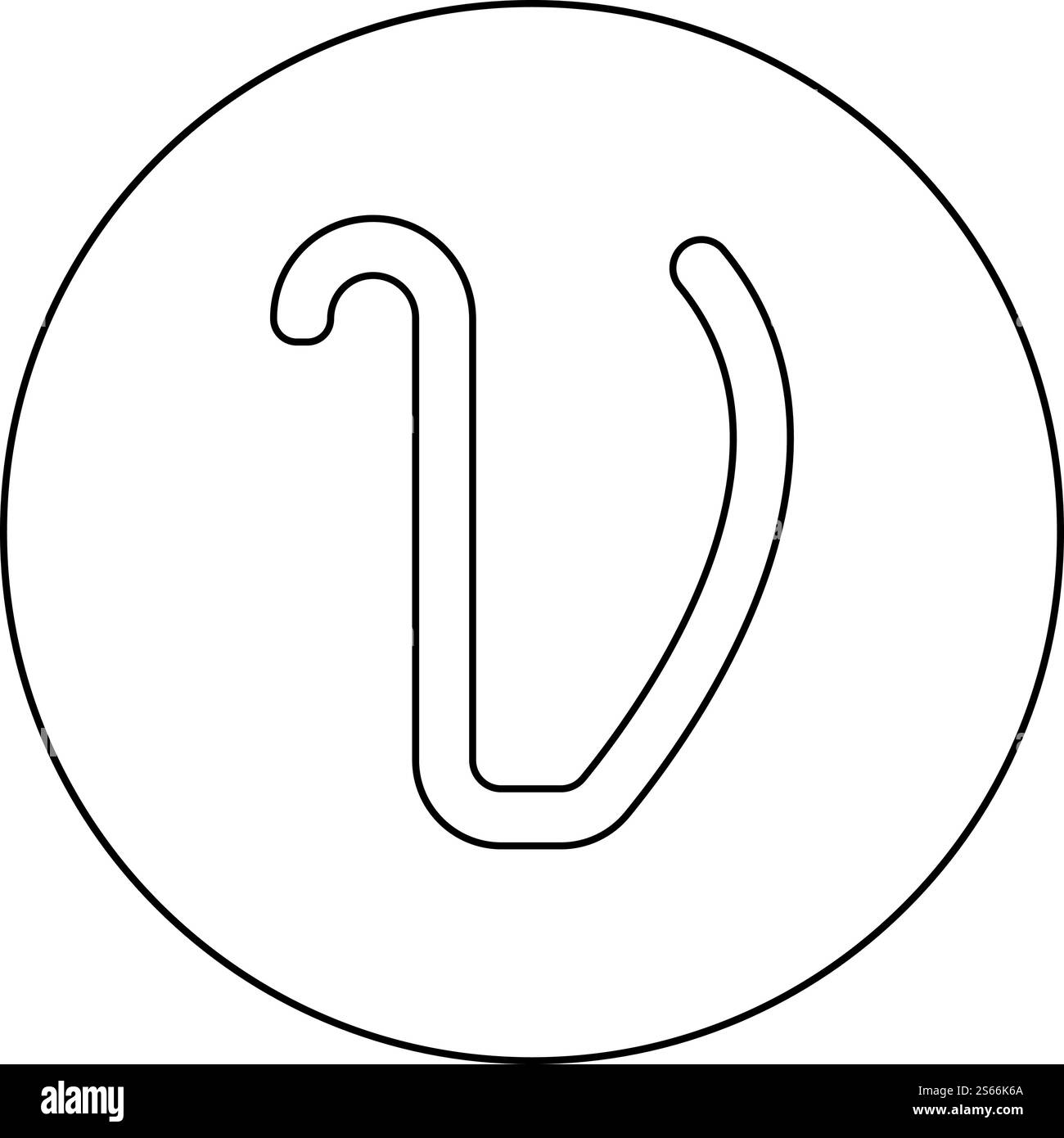 Upsilon greek symbol small letter lowercase font icon in circle round ...