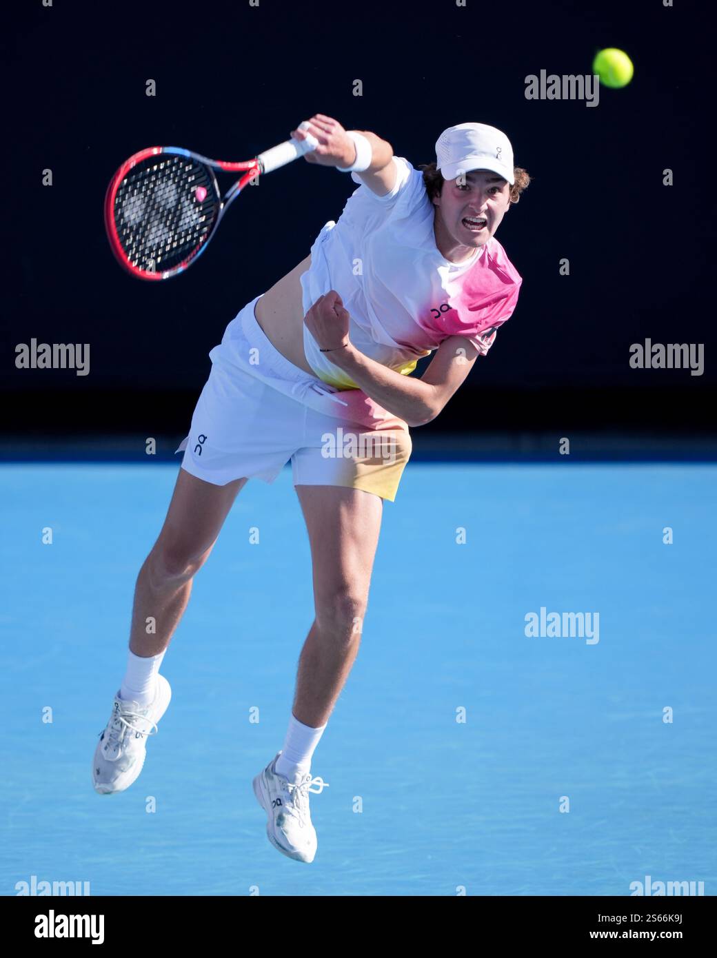 January 16, 2025: JOAO FONSECA of Brazil in action against LORENZO ...
