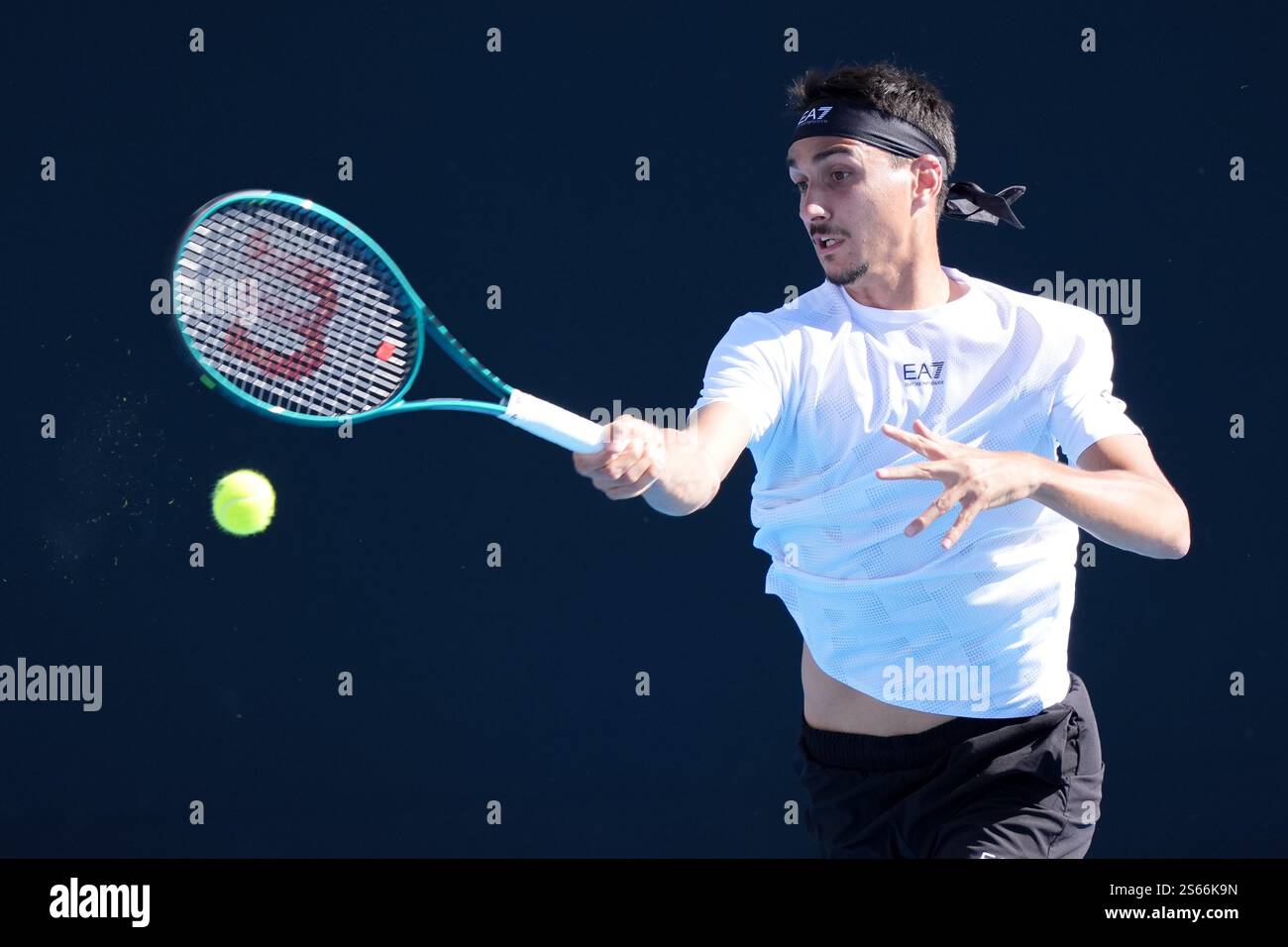 Melbourne, Australia. 16th Jan, 2025. LORENZO SONEGO of Italy in action ...