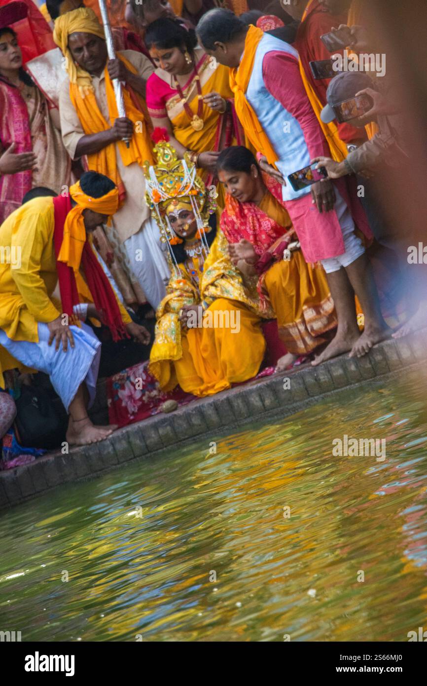 Goddess Sita sits at Gangasagar banks for the Matkhor ritual ...