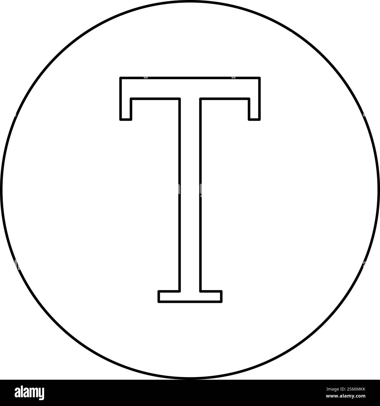 Tau greek symbol capital letter uppercase font icon in circle round ...