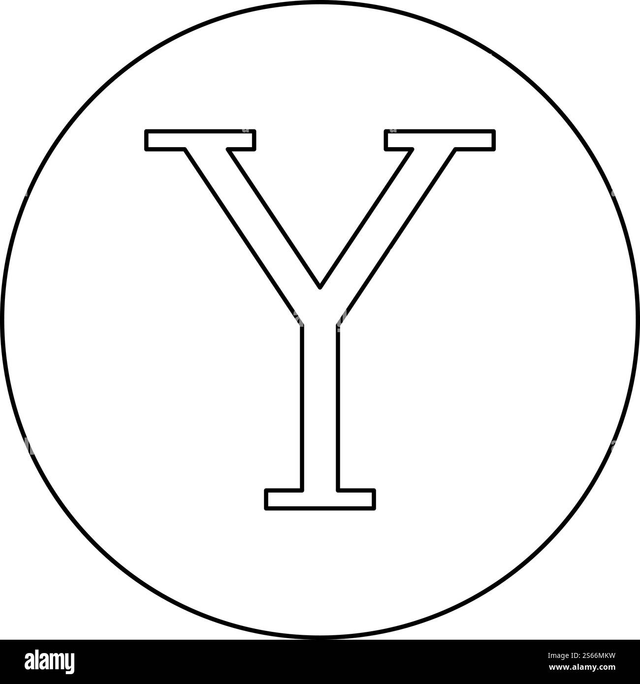Upsilon greek symbol capital letter uppercase font icon in circle round ...
