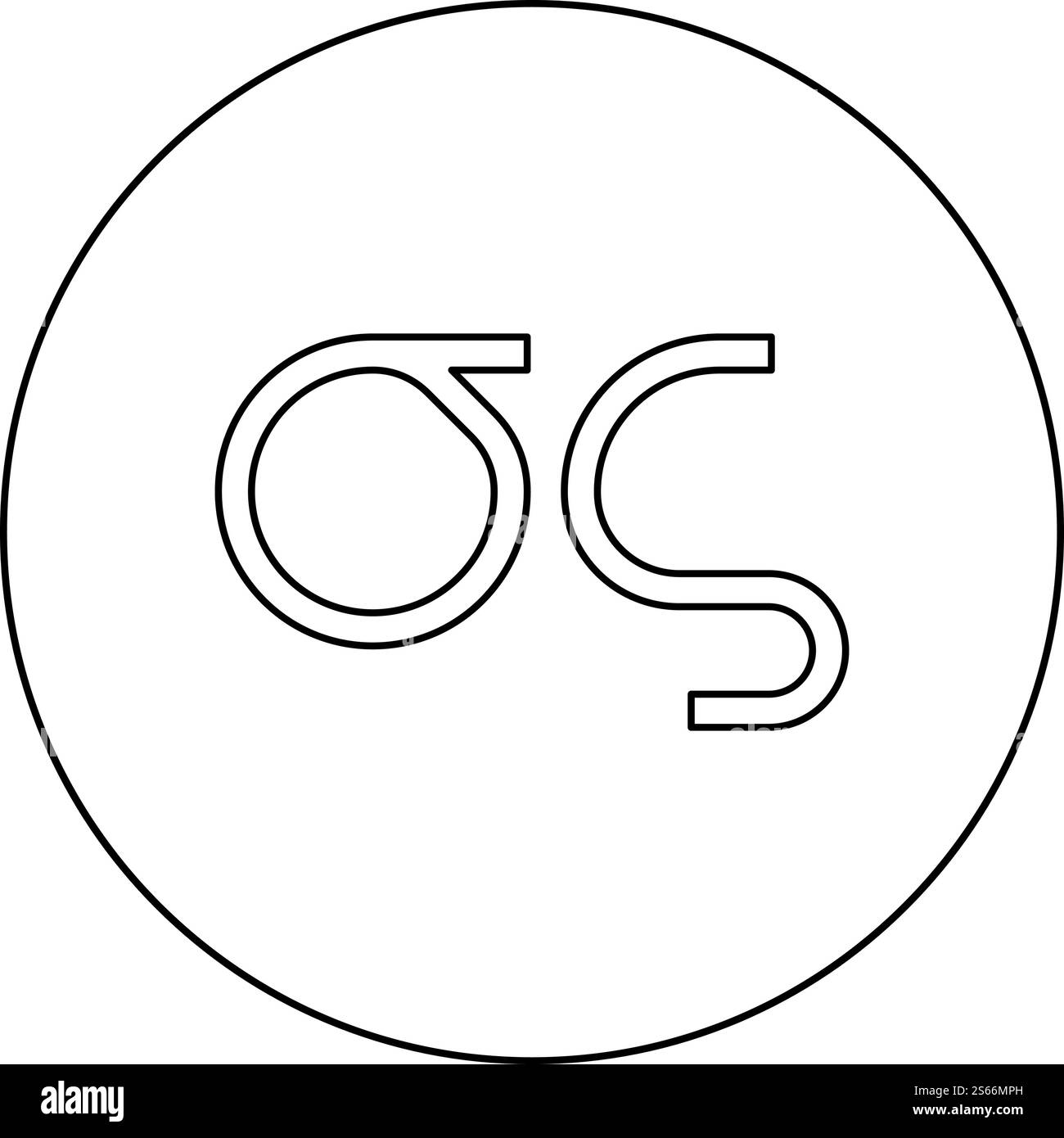 Sigma greek symbol small letter lowercase font icon in circle round ...