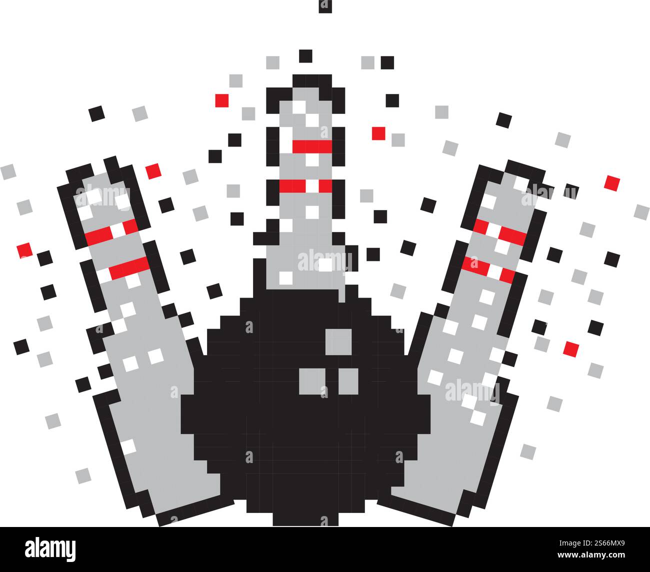Pixel art Bowling logo and symbol on white background Stock Vector ...