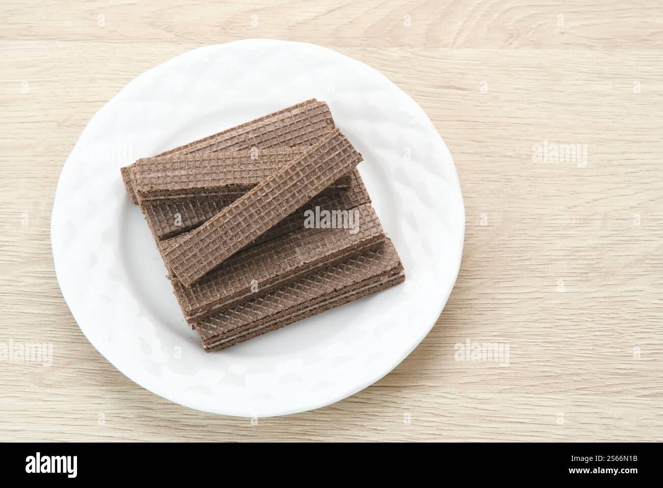 Square wafer biscuits, Crunchy wafers with chocolate cream flavor Stock ...