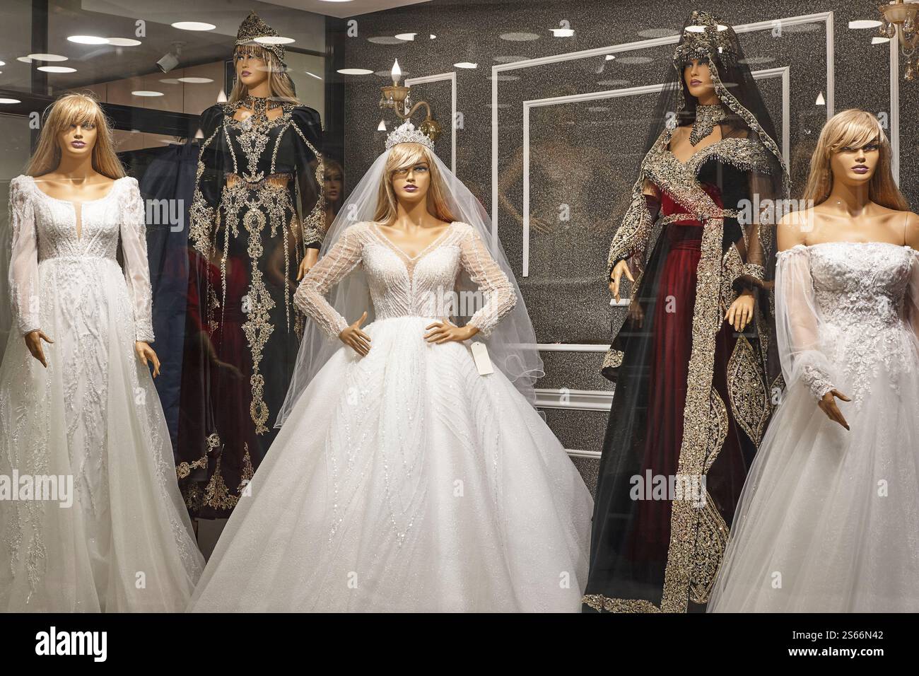 Wedding dress showcase store. Oriental dress code. Istanbul, Turkey ...