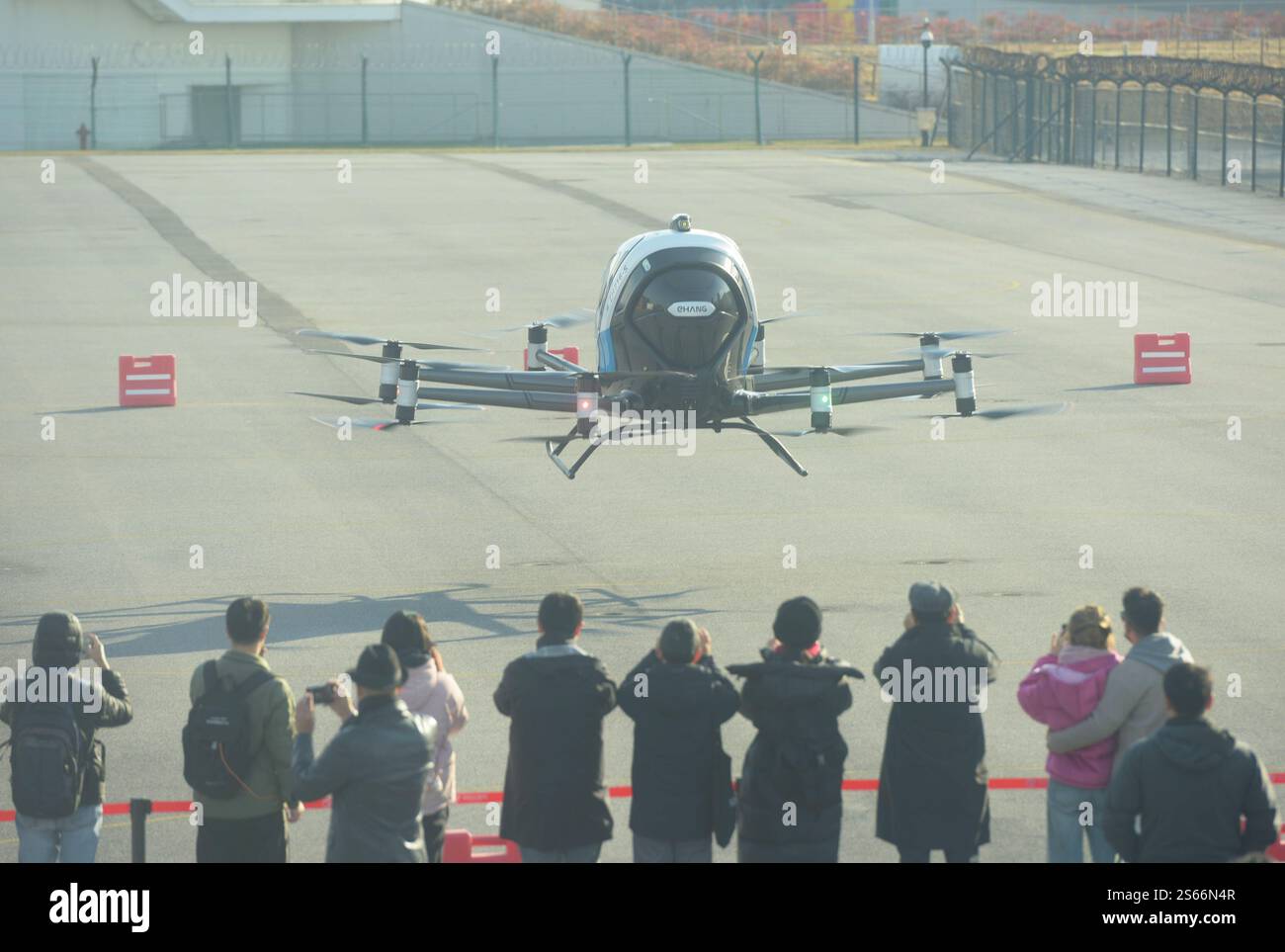 SHANGHAI, CHINA - JANUARY 16, 2025 - A guest experiences Ehang ...