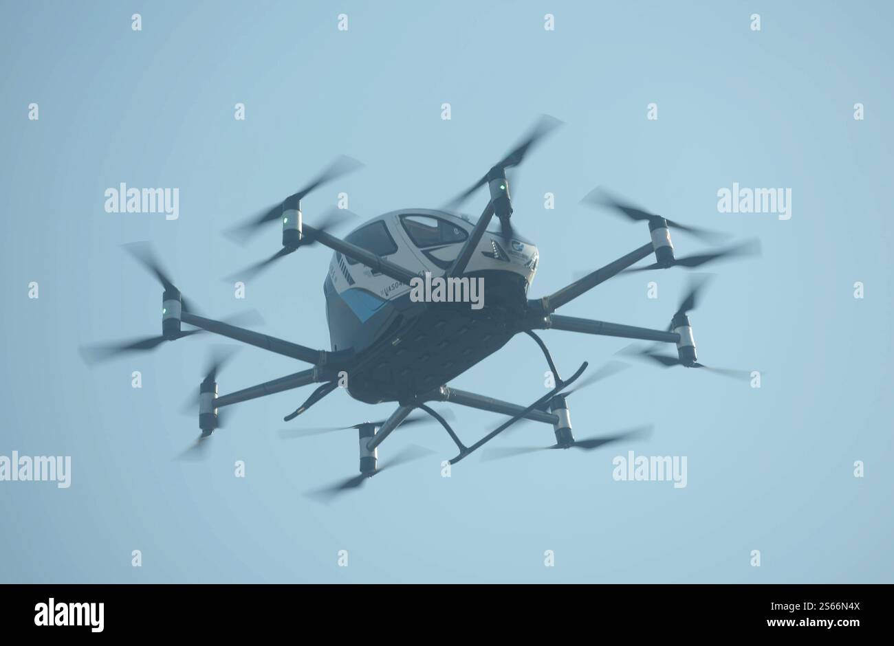 SHANGHAI, CHINA - JANUARY 16, 2025 - A guest experiences Ehang ...