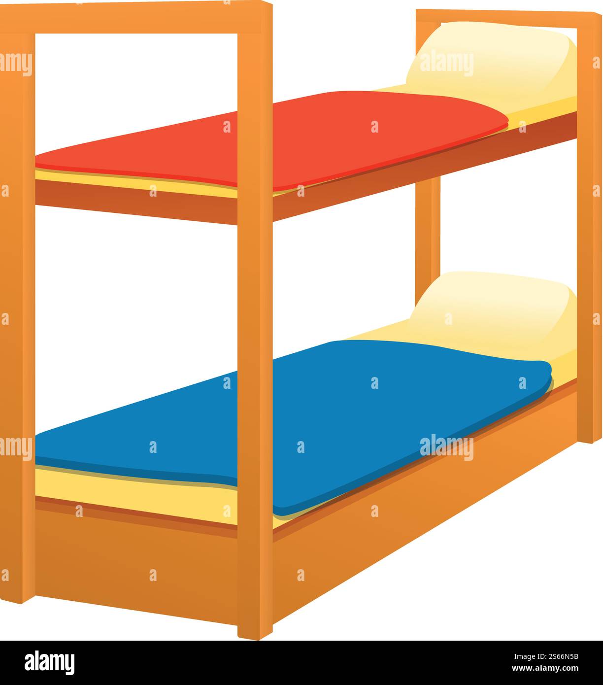 Double bunk bed icon. Cartoon of double bunk bed vector icon for web ...