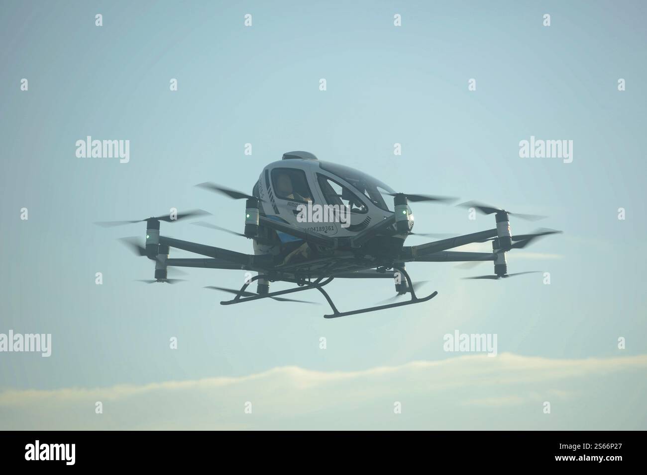 A promotional flight of Ehang's autonomous electric vertical take-off ...