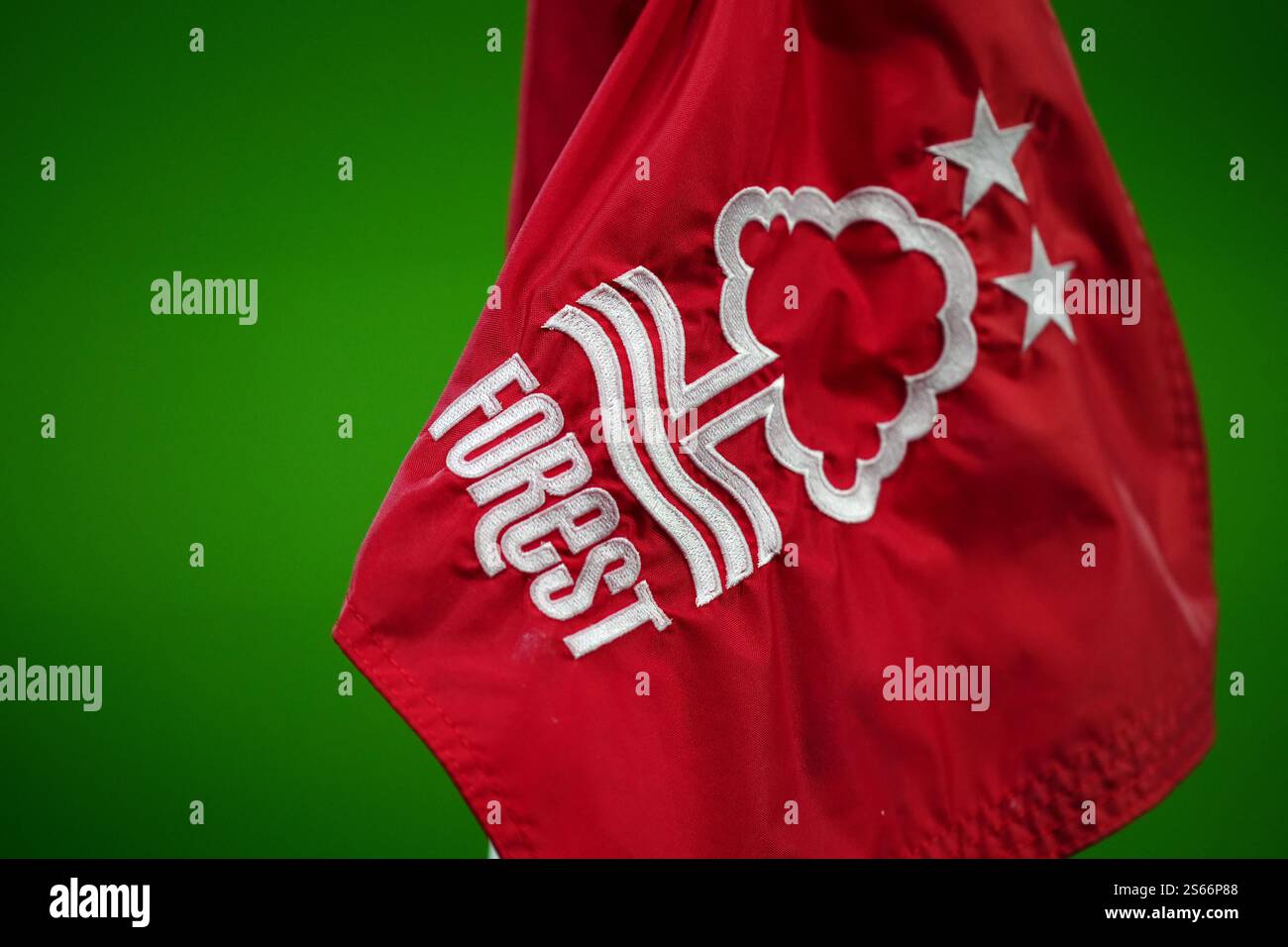 A general view of a Nottingham Forest corner flag at The City Ground ...