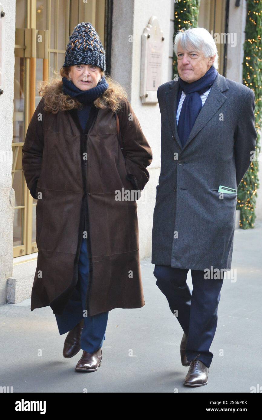 Milan, . 16th Jan, 2025. Claudio Mangiarotti copyright Ferruccio De Bortoli strolling through ...