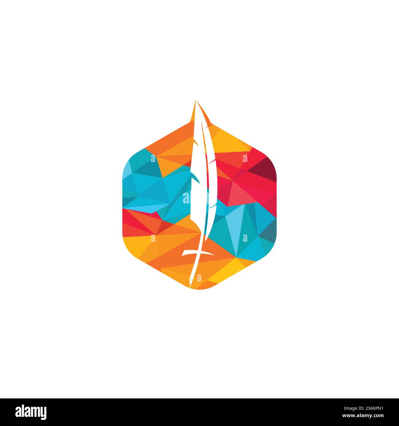 Feather christian cross logo design. Christian church logo concept ...