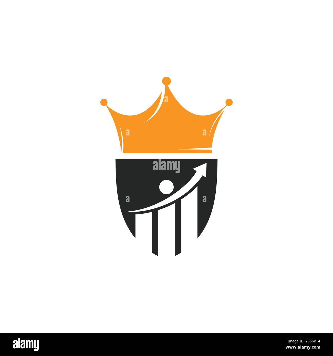 Business king vector logo design. Finance graph and crown logo design ...