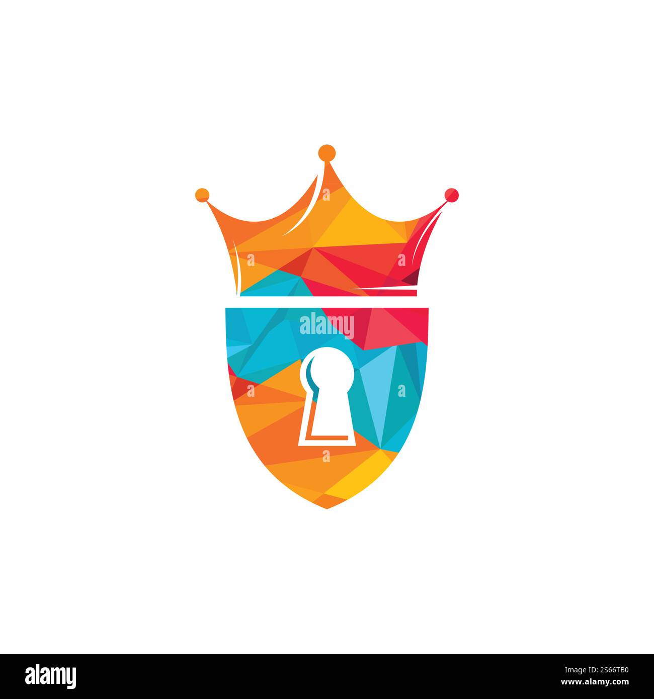 King security vector logo design. Padlock crown icon template Stock ...