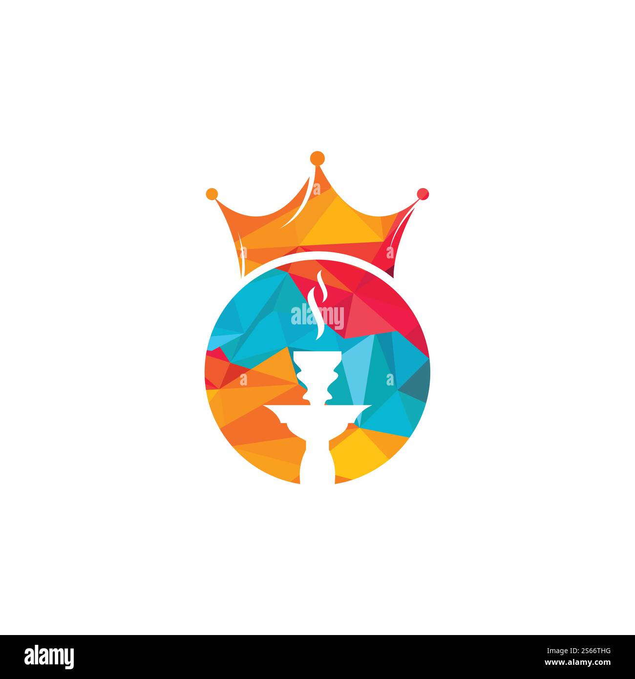 Hookah king vector logo design. Hookah logo with crown icon Stock ...
