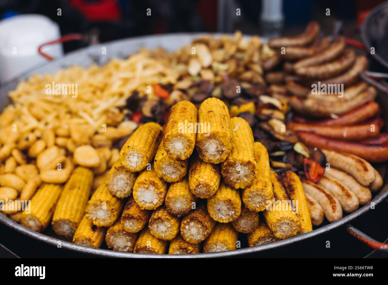 Food festival with food stall kiosk, open-air outdoor fair market ...