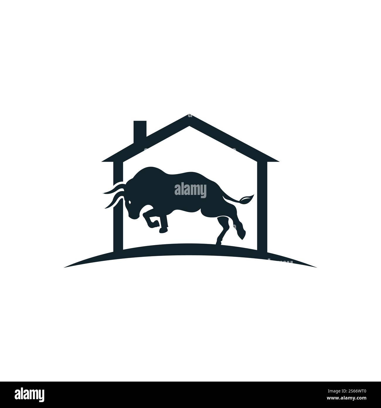 Bull house vector logo design Stock Vector Image & Art - Alamy