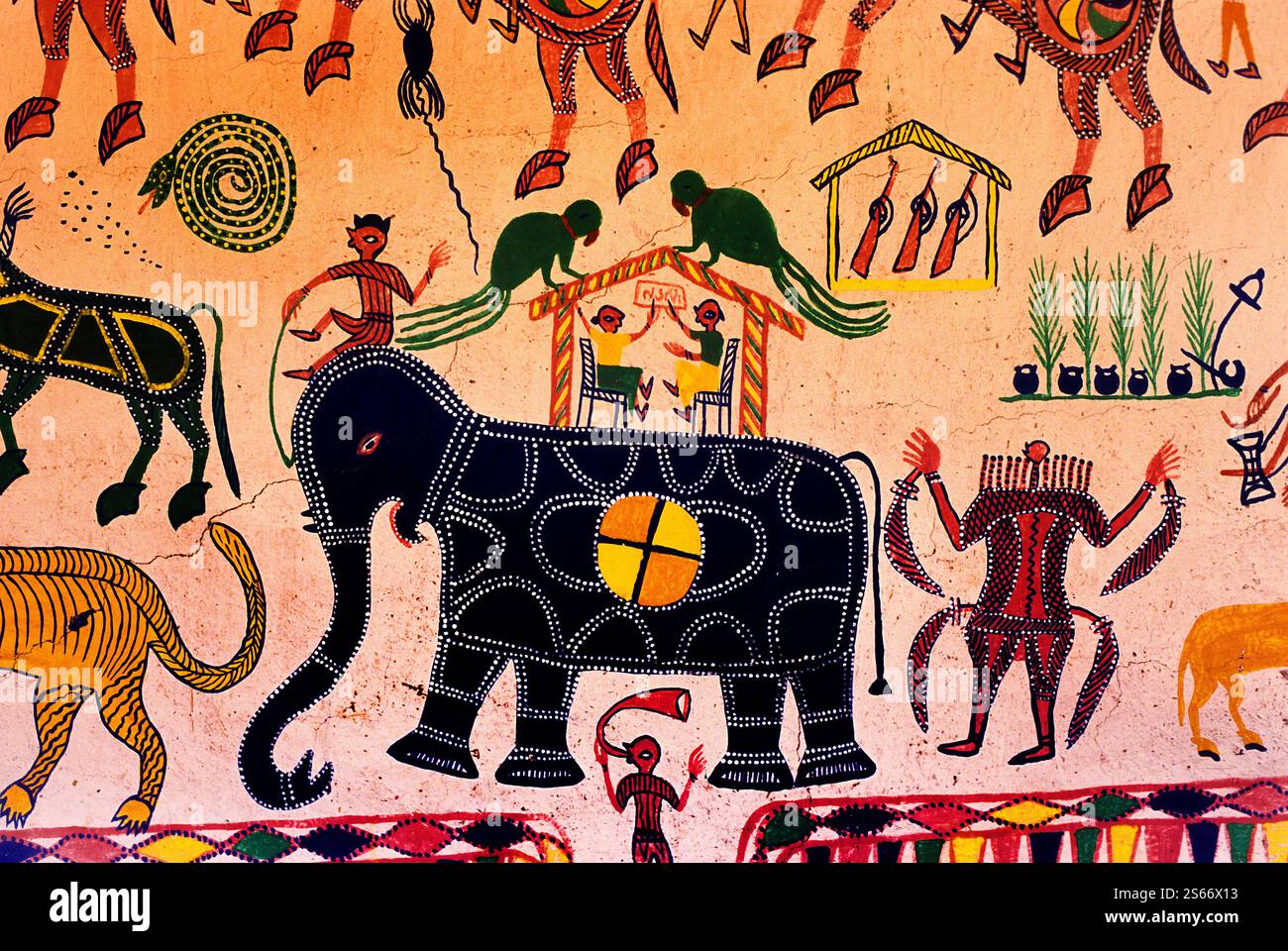 India Rajasthan Mural Wall Painting Stock Photo - Alamy