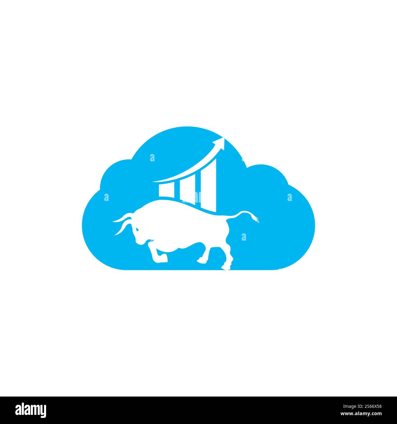 Financial bull logo design. Trade Bull Chart, finance logo. Economy ...